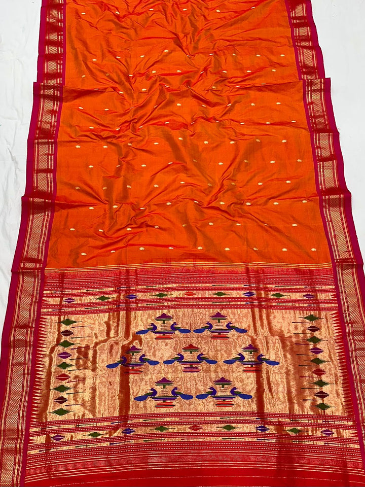 Handloom Double Pallu Paithani Saree – Satyam Paithani